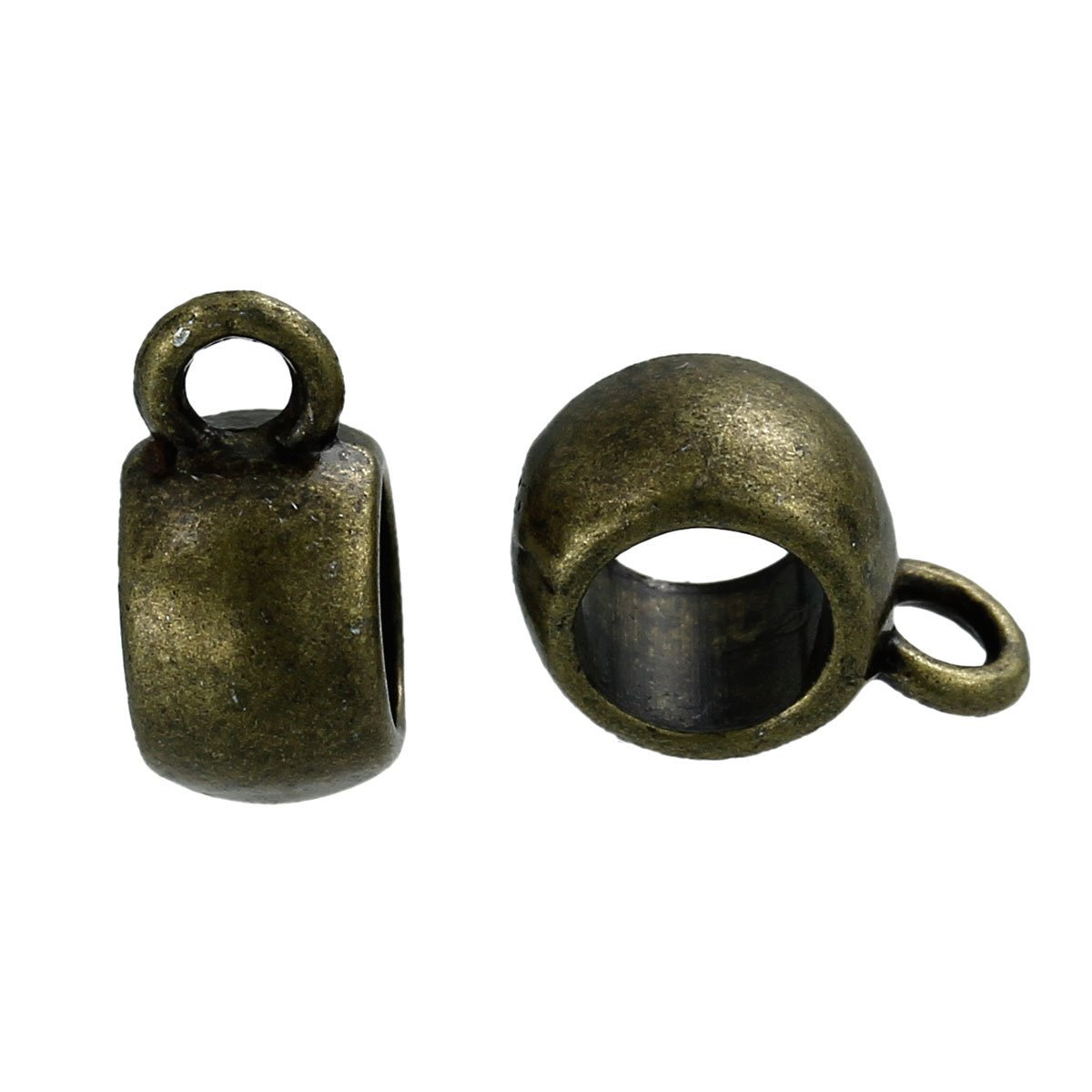 BA034 - 50 Antique Bronze Metal Spacer Beads with Loop Bails - 11mm ...