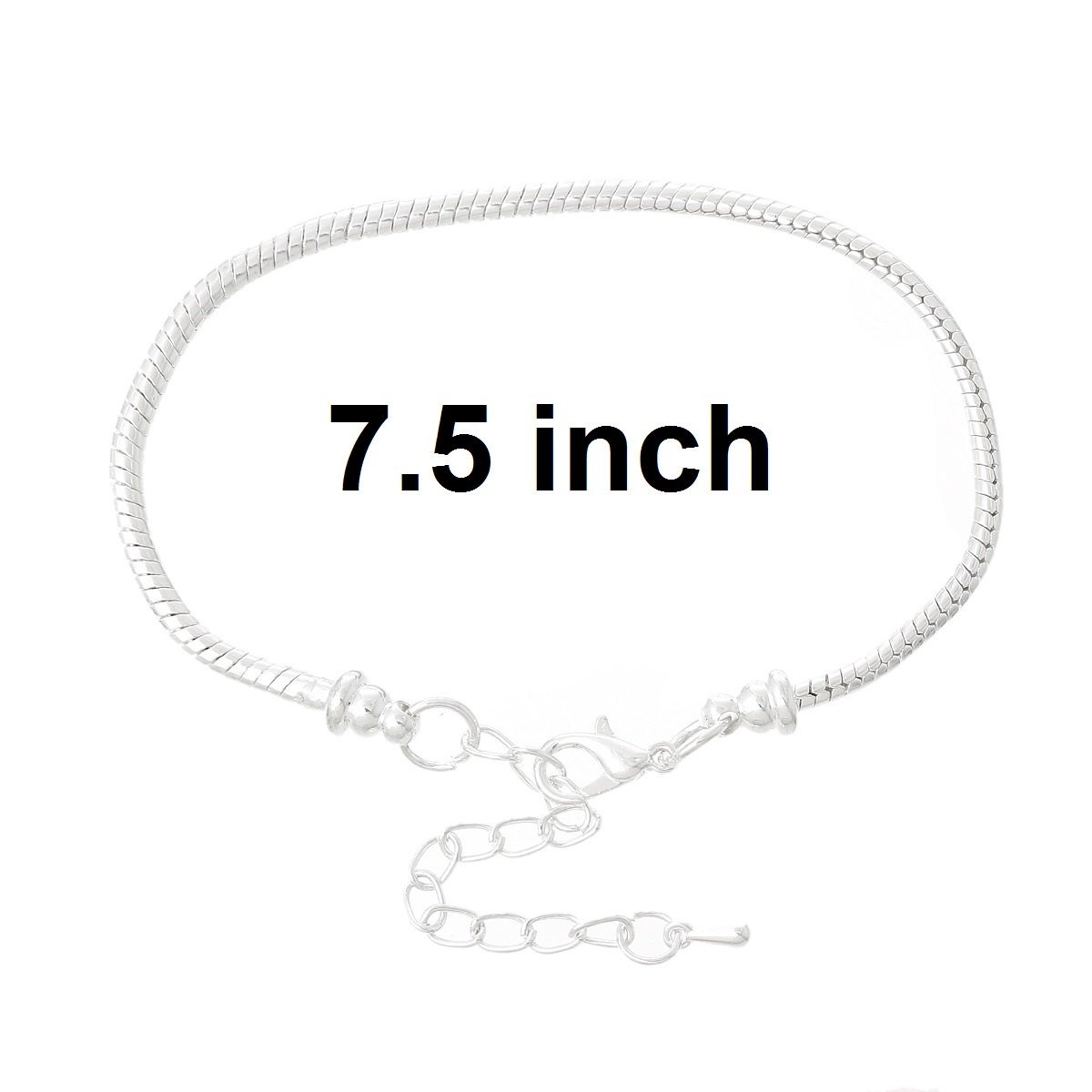 B016A - 4 pcs. Silver Plated European Snake Chain Bracelets with Chain ...