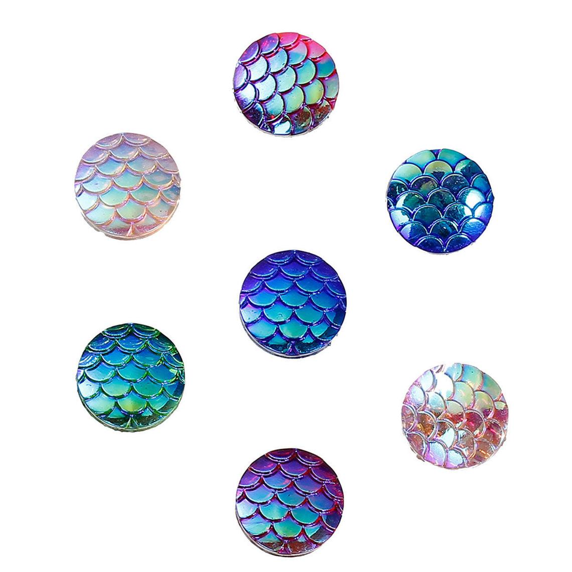 CA556 - 100 pcs Assortment of Mermaid Fish Scales Resin Carved ...