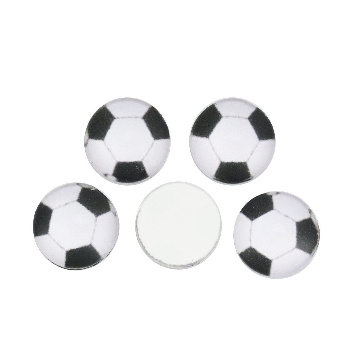 CA729 - 10 pcs Circle Soccer Ball Sports Glass Round Dome Seals Tiles ...