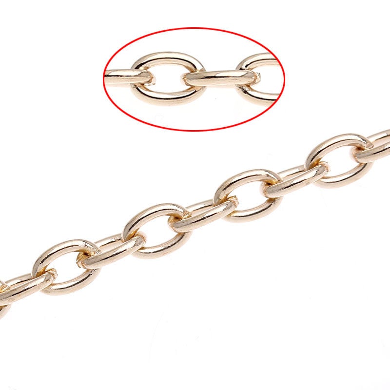 N128 - 10M (32.8 Ft) - Gold Plated Chain Link - 5x3.5mm - 5mm x 3.5mm ...